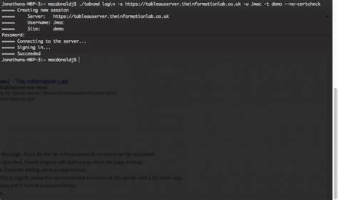 How To Tabcmd On Osx Video The Information Lab