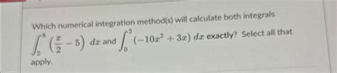 solved which numerical integration method s ﻿will calculate