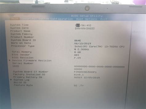 Missing Uuid And Serial Number In Boot Menu Hp Support Community 8480496