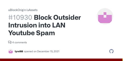 Block Outsider Intrusion Into Lan Youtube Spam · Issue 10930 · Ublockoriginuassets · Github