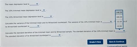 Solved 10 Winsorized Variance And Standard Deviation The