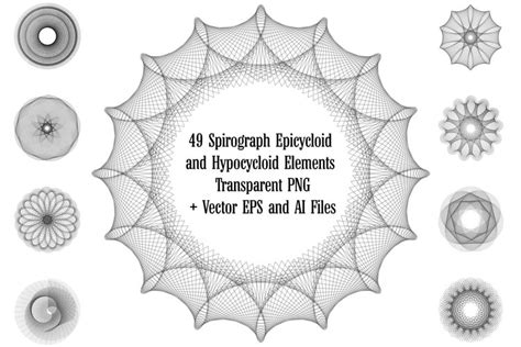 49 Spirograph Epicycloid And Hypocycloid Elements