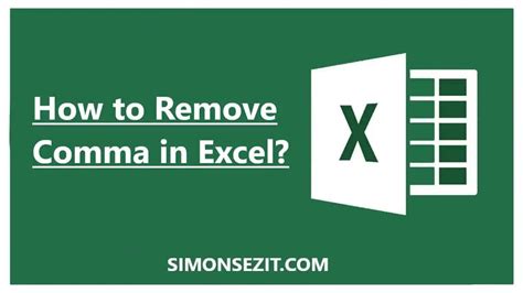 how to remove comma in excel 5 easy ways