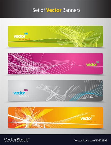 Set Of Abstract Colorful Headers With Lines Vector Image