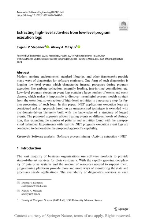 Extracting High Level Activities From Low Level Program Execution Logs