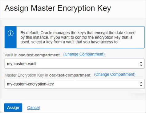 Assign A Custom Encryption Key Using The Console