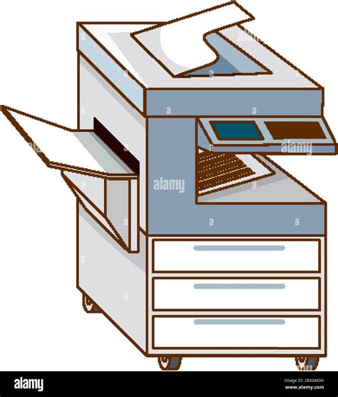 Copying Machine On White Background Illustration Stock Vector Image