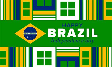 브라질 독립기념일 행복한 국경일 자유의 날 9월 7일 연례 기념 브라질 국기입니다 애국적인 브라질 디자인 포스터 카드 배너 템플릿 배경 벡터 일러스트레이션 0명에 대한 스톡