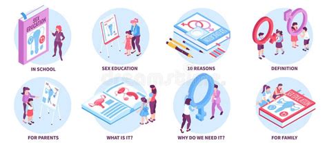 Isometric Sex Education Compositions Stock Vector Illustration Of