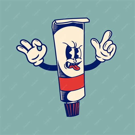 Premium Vector Retro Character Design From Toothpaste