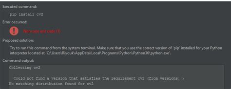 Python Pycharm Gives Pip Error While Installing CV2 PIL And Other