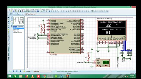 Temperature Monitoring Circuit With Arduino Ssd 1306 Oled Dht11 Temperature Sensor Youtube