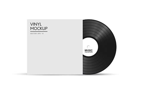 비닐 디스크 현실적인 모형이 있는 비닐 디스크 커버 벡터 Eps 10 레코드 아날로그 오디오에 대한 스톡 벡터 아트 및 기타 이미지 레코드 아날로그 오디오 플라스틱
