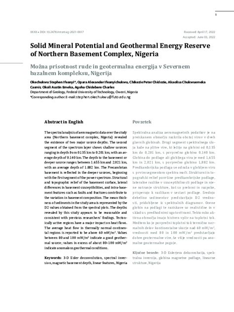 Pdf Solid Mineral Potential And Geothermal Energy Reserve Of Northern