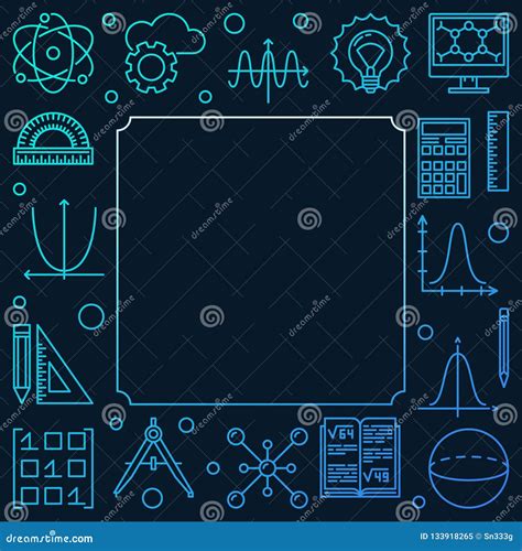 Science Technology Engineering And Math Blue Vector Frame Stock Vector Illustration Of