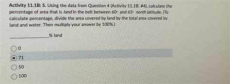 Solved Activity 111b 5 ﻿using The Data From Question