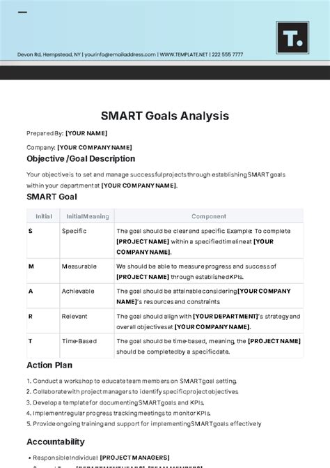 Free Smart Goals Analysis Template To Edit Online