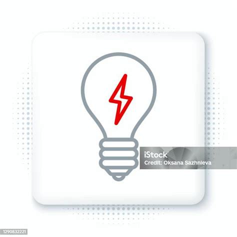 흰색 배경에 격리 된 번개 기호 아이콘라인 전구 라이트 램프 표지판 아이디어 기호입니다 다채로운 개요 개념 벡터 0명에 대한