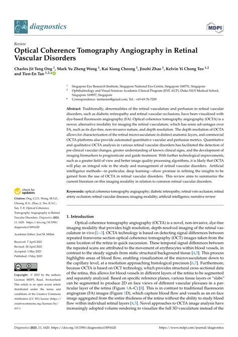 Pdf Optical Coherence Tomography Angiography In Retinal Vascular Disorders