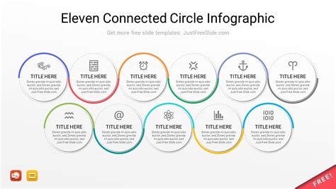 Eleven Connected Circle Infographic Ppt Just Free Slide
