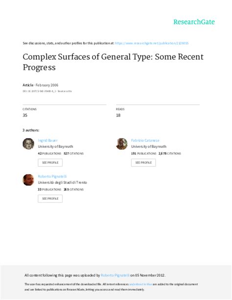 Pdf Complex Surfaces Of General Type Some Recent Progress Global