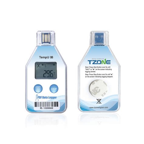 Tempu08 Pdf Report Disposable Single Use Ip67 Recorder Usb Cold Chain Temperature Data Logger