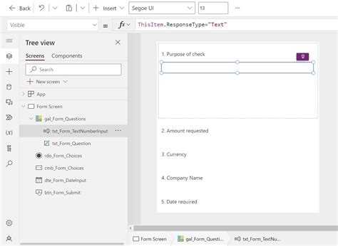 power apps dynamic forms generate forms from question list