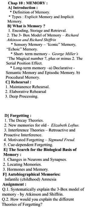 Chap MEMORY A Introduction Definition Of Memory Types Explicit Memory And Implicit
