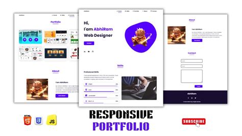 How To Create A Responsive Modern Portfolio Using Html Css Js Full Tutorial Beginners To
