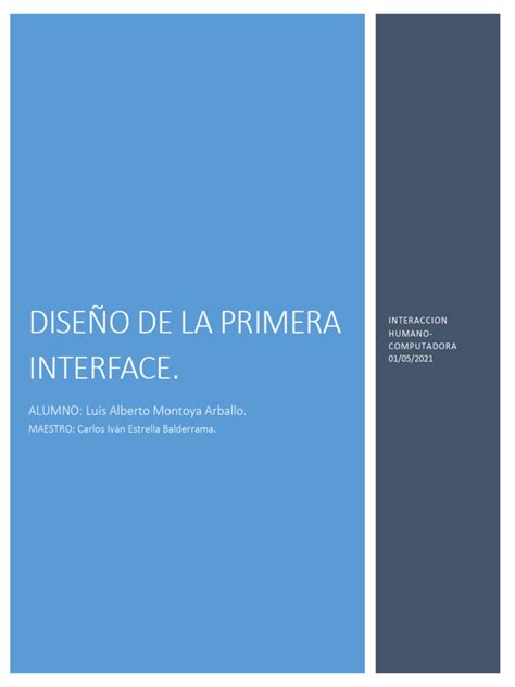 act 9 diseño de la primera interface pdf interfaz de usuario