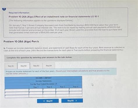solved required information problem 10 26a algo effect of