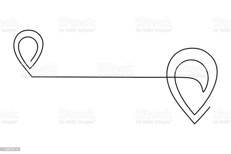 지도 한 라인 아트에서 위치를 가리키는 방법 손으로 그린 길 목적지 연속 윤곽 트렌디한 템플릿 방향 Gps 탐색 개념 편집 가능한 획 가리키기에 대한 스톡 벡터 아트 및