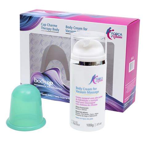 Kit Ventosa De Silicone Para Massagem E Creme Redutor Corporal Desincha