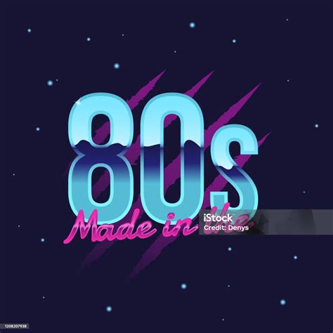 발톱 스크래치 복고풍 네온 로고 템플릿 티셔츠 타이포그래피용 레트로 프린트 벡터 일러스트레이션 형광색의에 대한 스톡 벡터 아트 및 기타 이미지 Istock