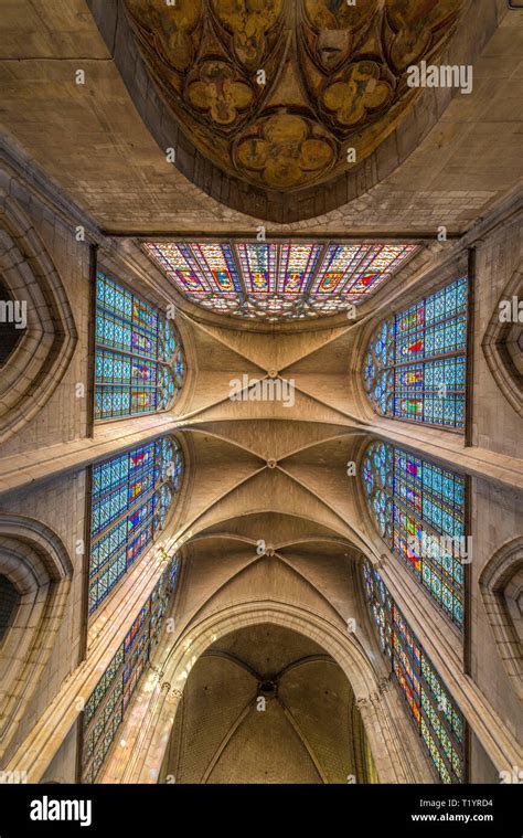 Basilica Of Saint Urban Of Troyes North Eastern France Interior Of The Classical Gothic