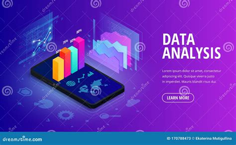Data Analysis Isometric Web Banner Concept Stock Vector Illustration Of Online Advert 170788473