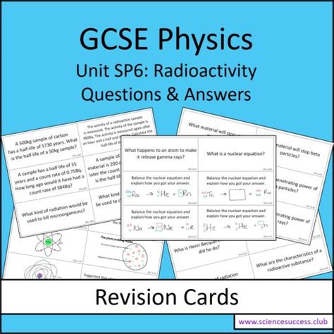 GCSE Physics Revision Cards SP6 Science Success