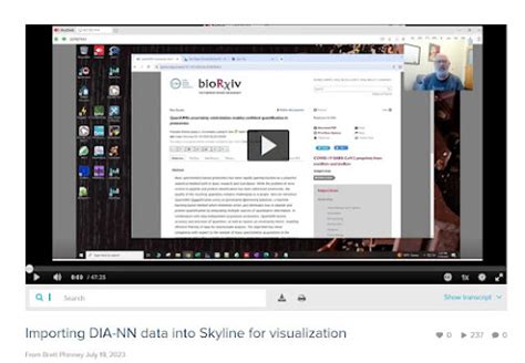 News In Proteomics Research VISUALIZE DIA NN Results In Skyline MVP Level Tutorial By