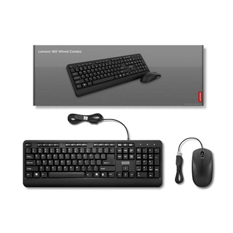 Ensemble Clavier Et Souris Filaire Lenovo Wired Combo Usb Noir
