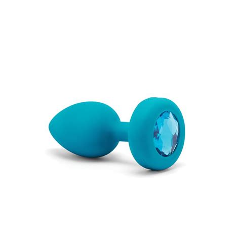 B Vibe Silicone Vibrating Aquamarine Jewel Butt Plug S M Cb X