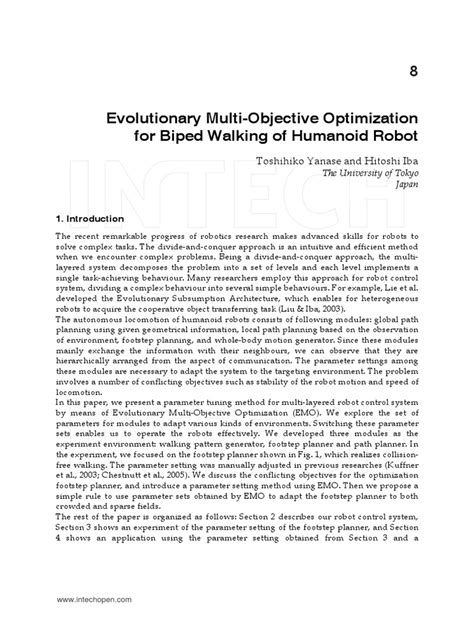 Pdf Evolutionary Multi Asobjective Optimization For Biped Walking Of Humanoid Robot Dokumentips