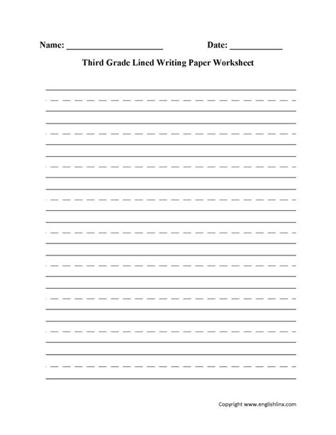 Writing Activities For Third Grade