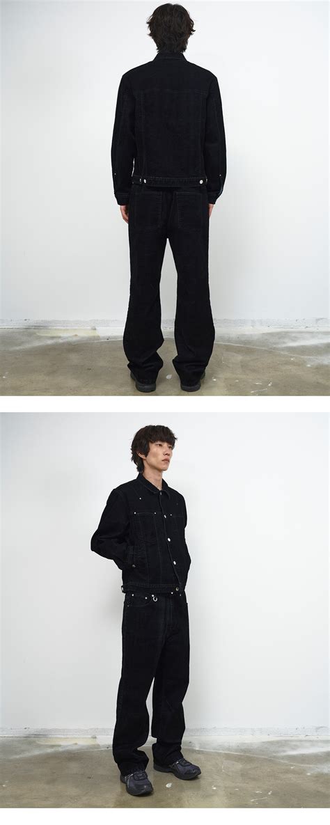 서피스에디션 벨벳 데님 트러커 자켓 블랙 Surface Edition Kream