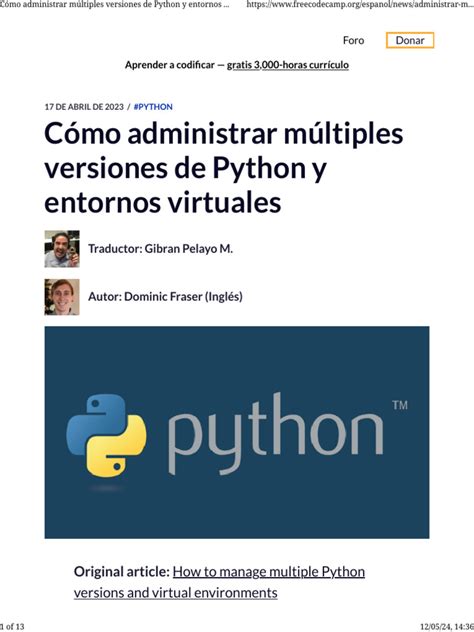 Administrar Versiones De Python Pdf Python Lenguaje De Programación Archivo De Computadora