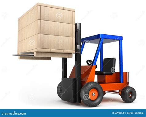 Forklift With Wooden Boxes And Vaccination Icons In Front Of Industrial Background 3d Rendered
