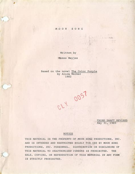 Alice Walker Source The Color Purple Under Working Title Moon Song