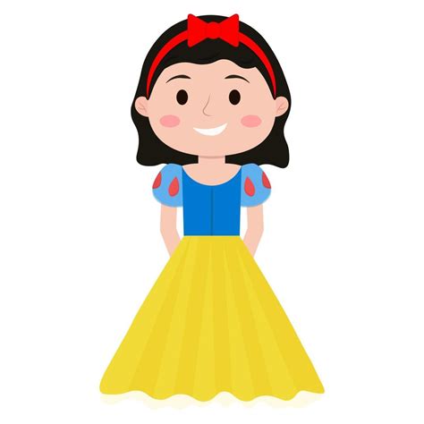 Cute Fairytale Princess Snow White 21861342 Vector Art At Vecteezy