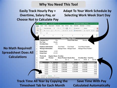 Monthly Timesheet Template For Microsoft Excel Google Sheets Gray Track Hours Worked Dynamic
