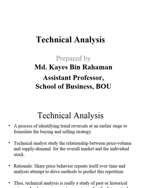 Chapter 8 Technic Alanalysis Pdf Technical Analysis Market Trend