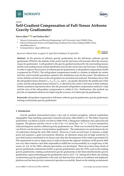 Pdf Self Gradient Compensation Of Full Tensor Airborne Gravity